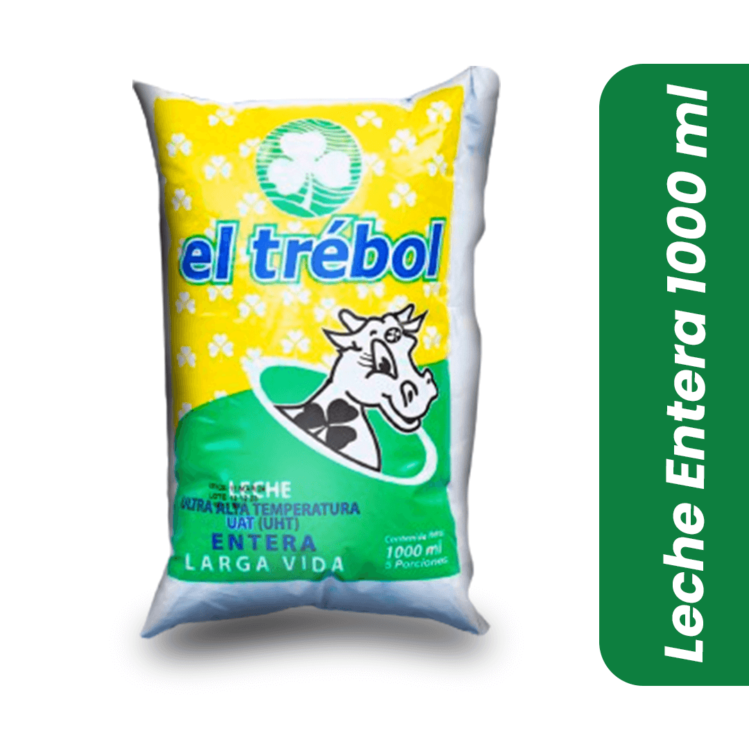 Leche Entera 1000 ml - Leche el trébol
